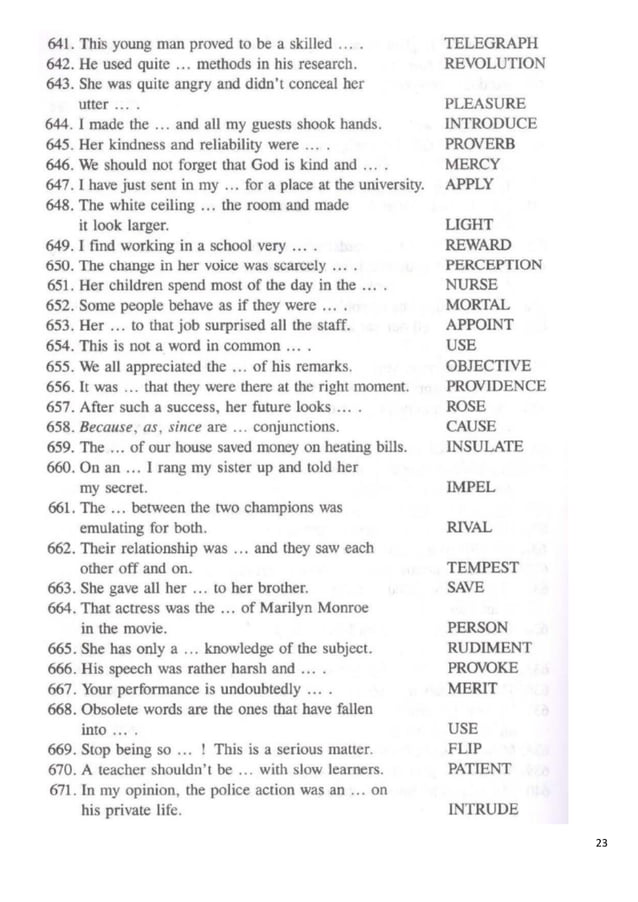 Cpe word formation_-_1000_sentences_with_answers | PDF