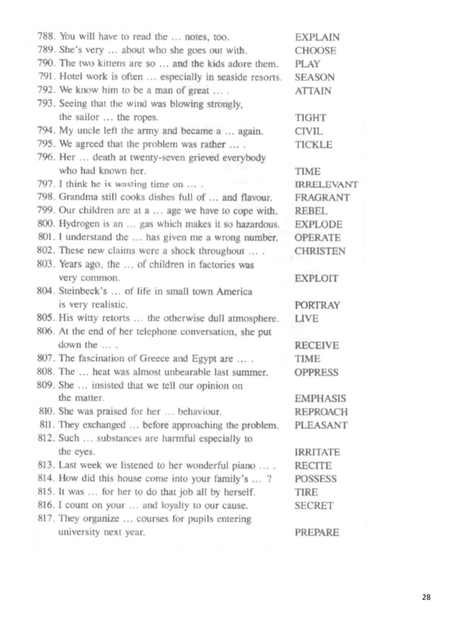 Cpe word formation_-_1000_sentences_with_answers | PDF