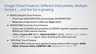 MODIS/VIIRS Standard Cloud Products: SW Calibration and Trend ...