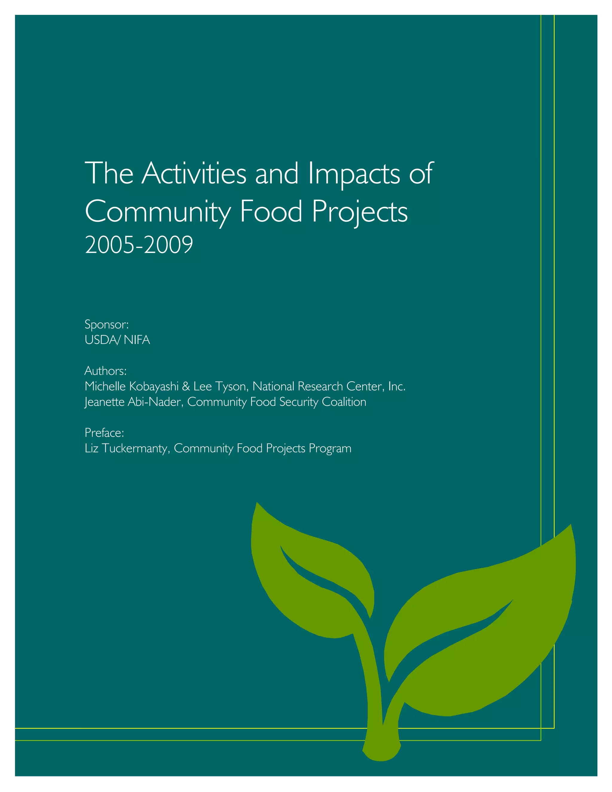 The Activities and Impacts of Community Food Projects, 2005-2009 | PDF