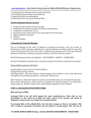 NISM CPFA CERTIFIED PERSONAL FINANCIAL ADVISOR EXAM STUDY NOTES | PDF