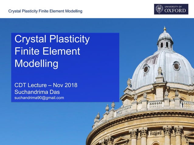 Introduction to Crystal Plasticity Modelling | PPT