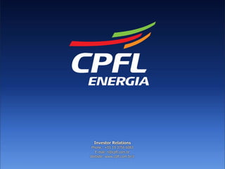 Cpfl Energia Presentation Final Ppt