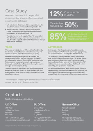 Clinical Professionals Functional Service Provider (FSP) Brochure | PDF