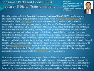Consumer Packaged Goods (CPG) Industry - 5 Digital Transformations | PPTX