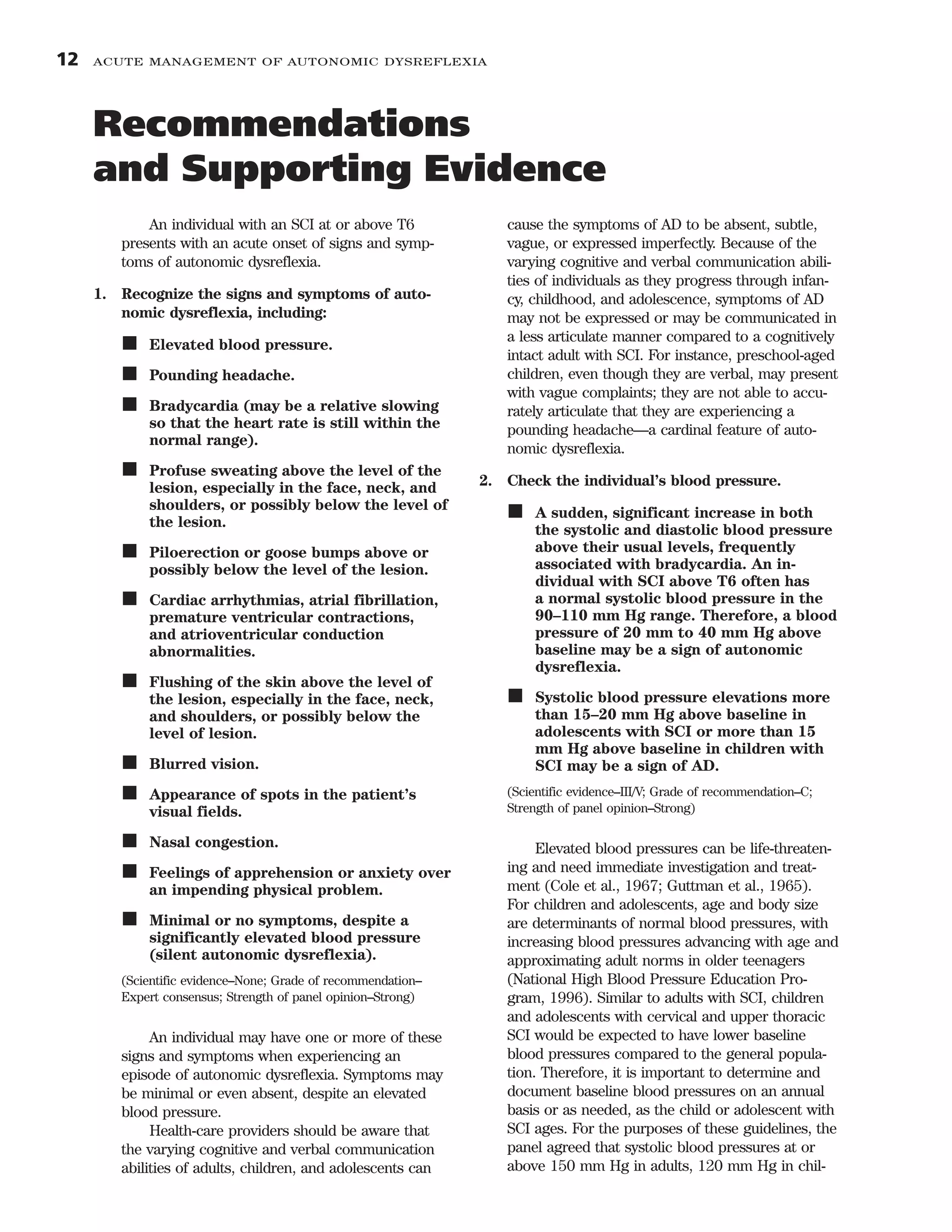 Cpg autonomic dysreflexia | PDF