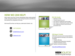 CPG EDI Transaction Cheat Sheet | PPTX