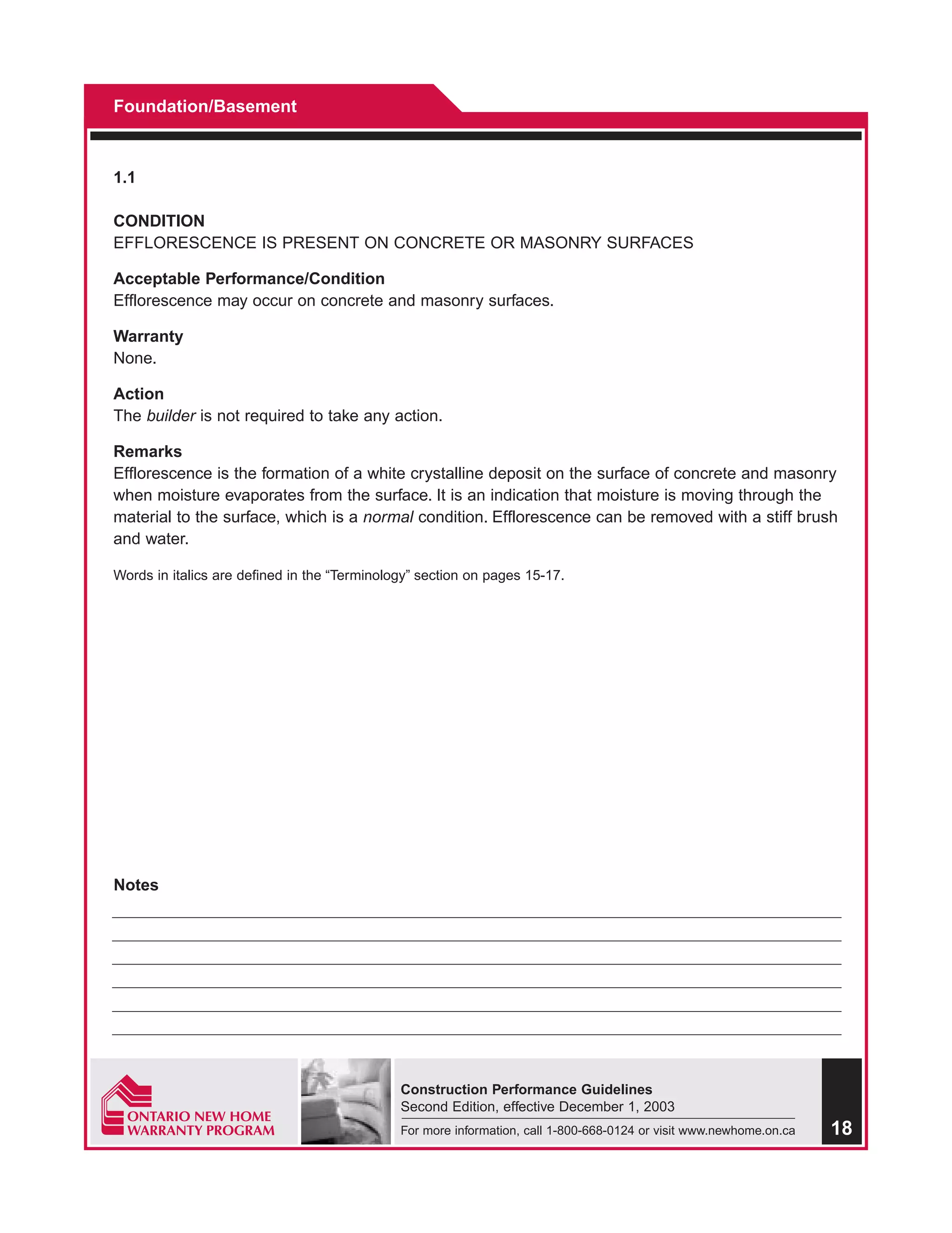 Tarion Construction Guidelines | PDF