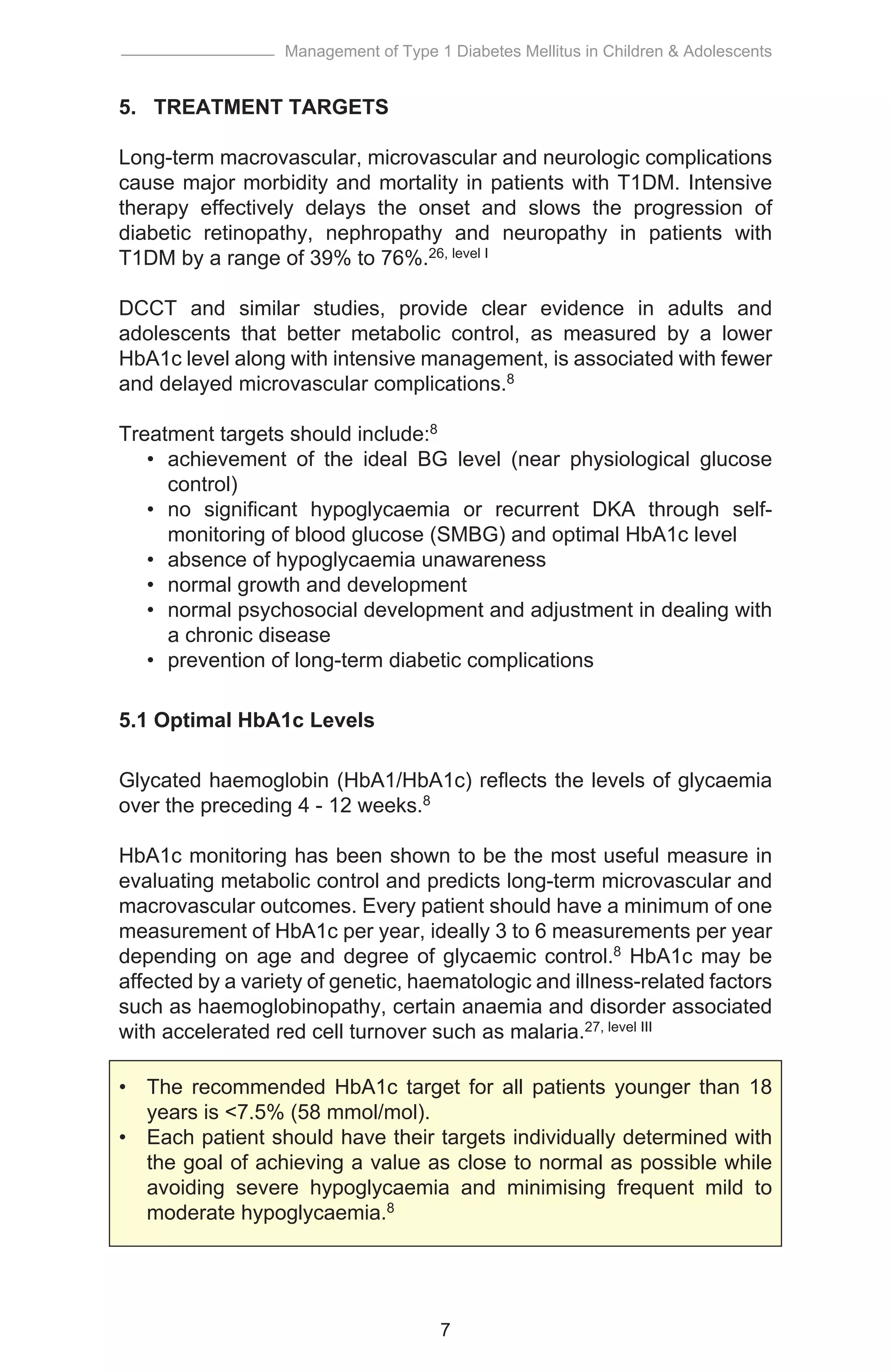 Cpg management of type 1 diabetes mellitus in children & adolescents | PDF