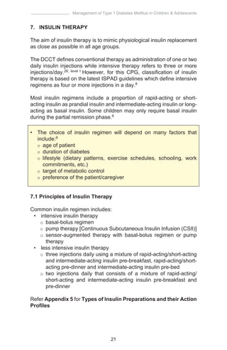 Cpg management of type 1 diabetes mellitus in children & adolescents | PDF