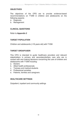 Cpg management of type 1 diabetes mellitus in children & adolescents | PDF