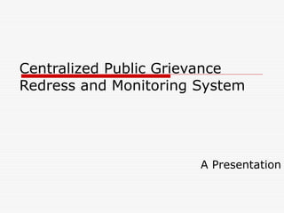 CPGRAMS PG Portal Grievance redressal.ppt