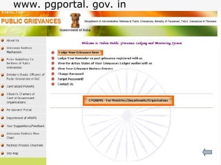 CPGRAMS PG Portal Grievance redressal.ppt