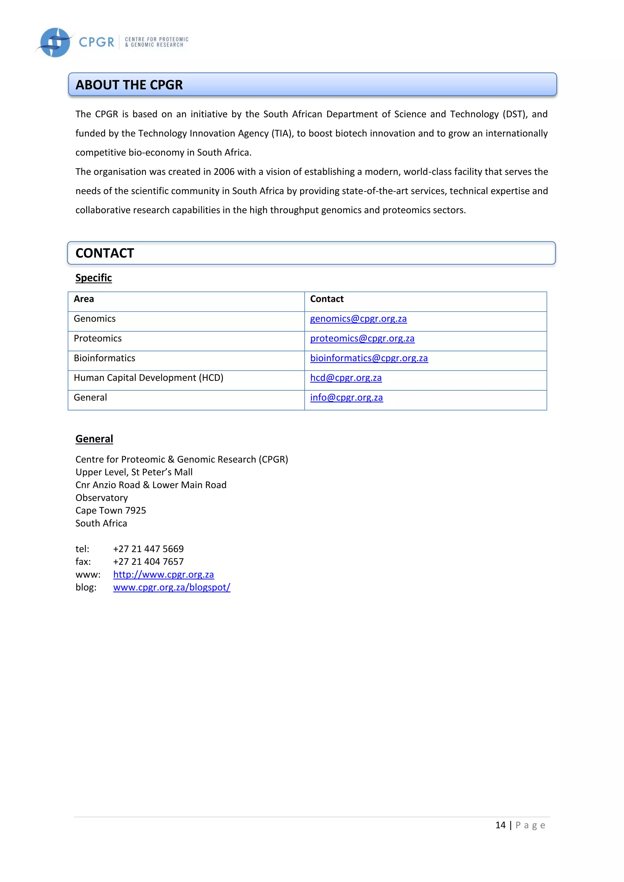 Cpgr services brochure 14 may 2013 - v 16 | PDF