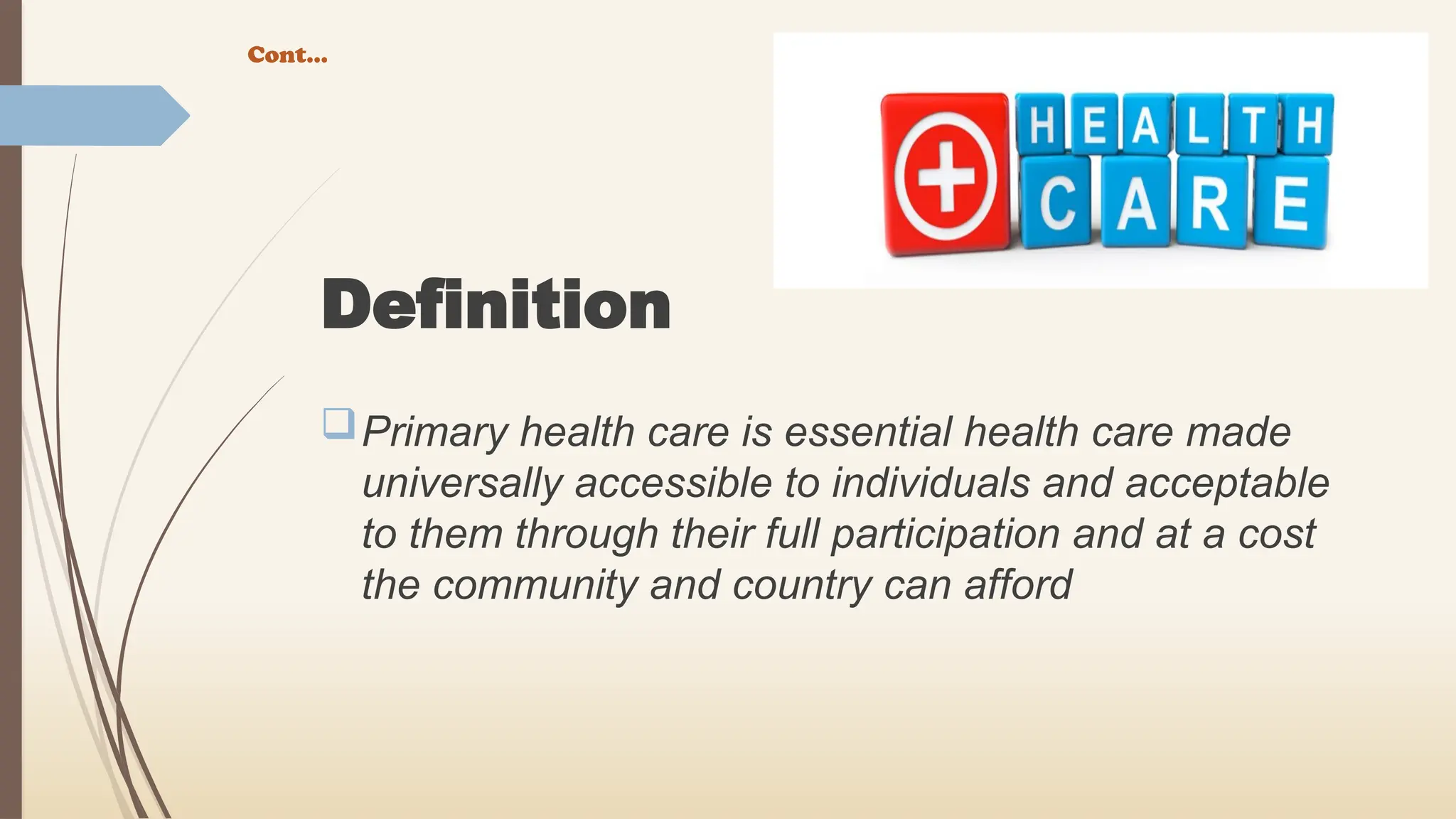 CPHC, primary health care and its details | PPTX
