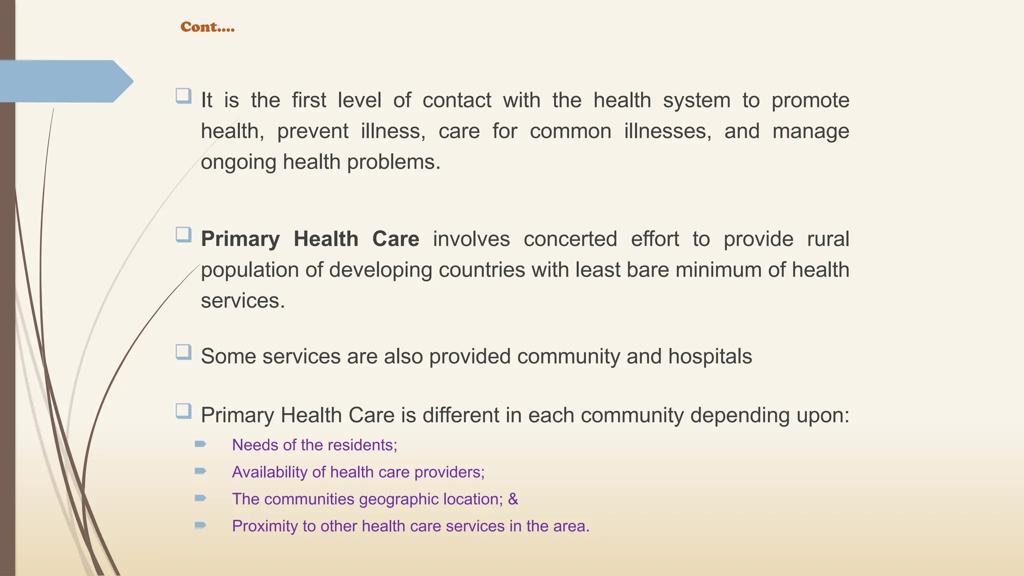 CPHC, primary health care and its details | PPTX