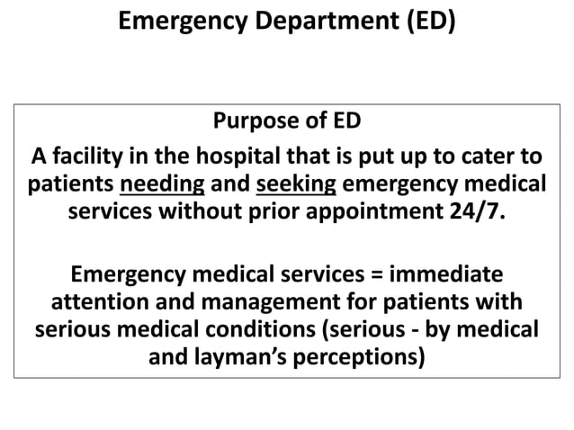 Organization and Management of the Emergency Room of a Hospital | PPTX ...