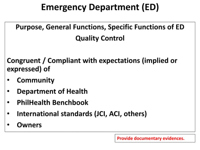 Organization and Management of the Emergency Room of a Hospital | PPTX ...