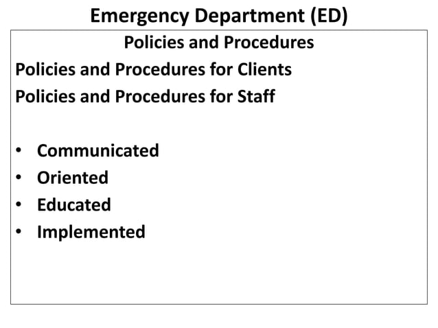 Organization and Management of the Emergency Room of a Hospital | PPTX ...