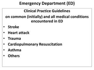 Organization and Management of the Emergency Room of a Hospital | PPTX