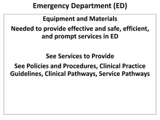 Organization and Management of the Emergency Room of a Hospital | PPTX