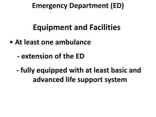 Organization and Management of the Emergency Room of a Hospital | PPTX