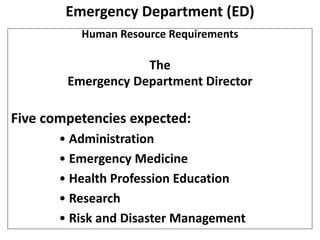 Organization and Management of the Emergency Room of a Hospital | PPTX
