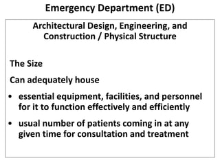 Organization and Management of the Emergency Room of a Hospital | PPTX