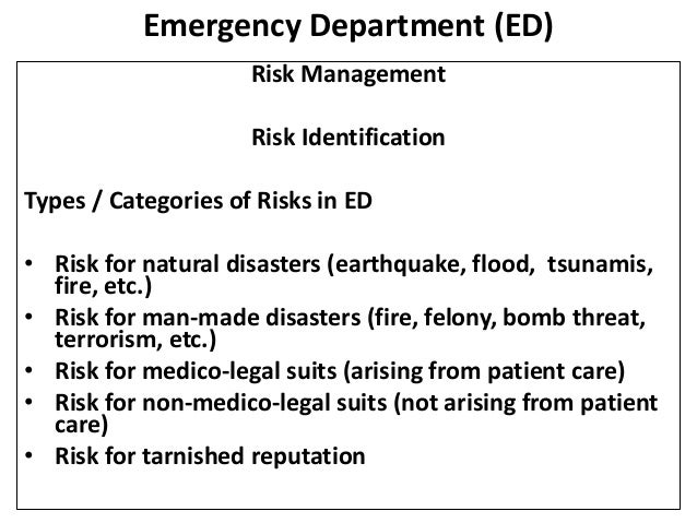 Organization and Management of the Emergency Room of a Hospital