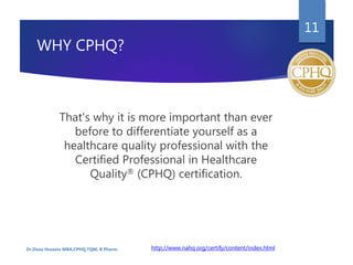 Certified Professional in Healthcare quality "Cphq" | PPSX