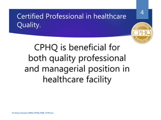 Certified Professional in Healthcare quality "Cphq" | PPSX
