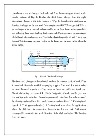 Design of Heat Exchanger in HCL in production | DOCX