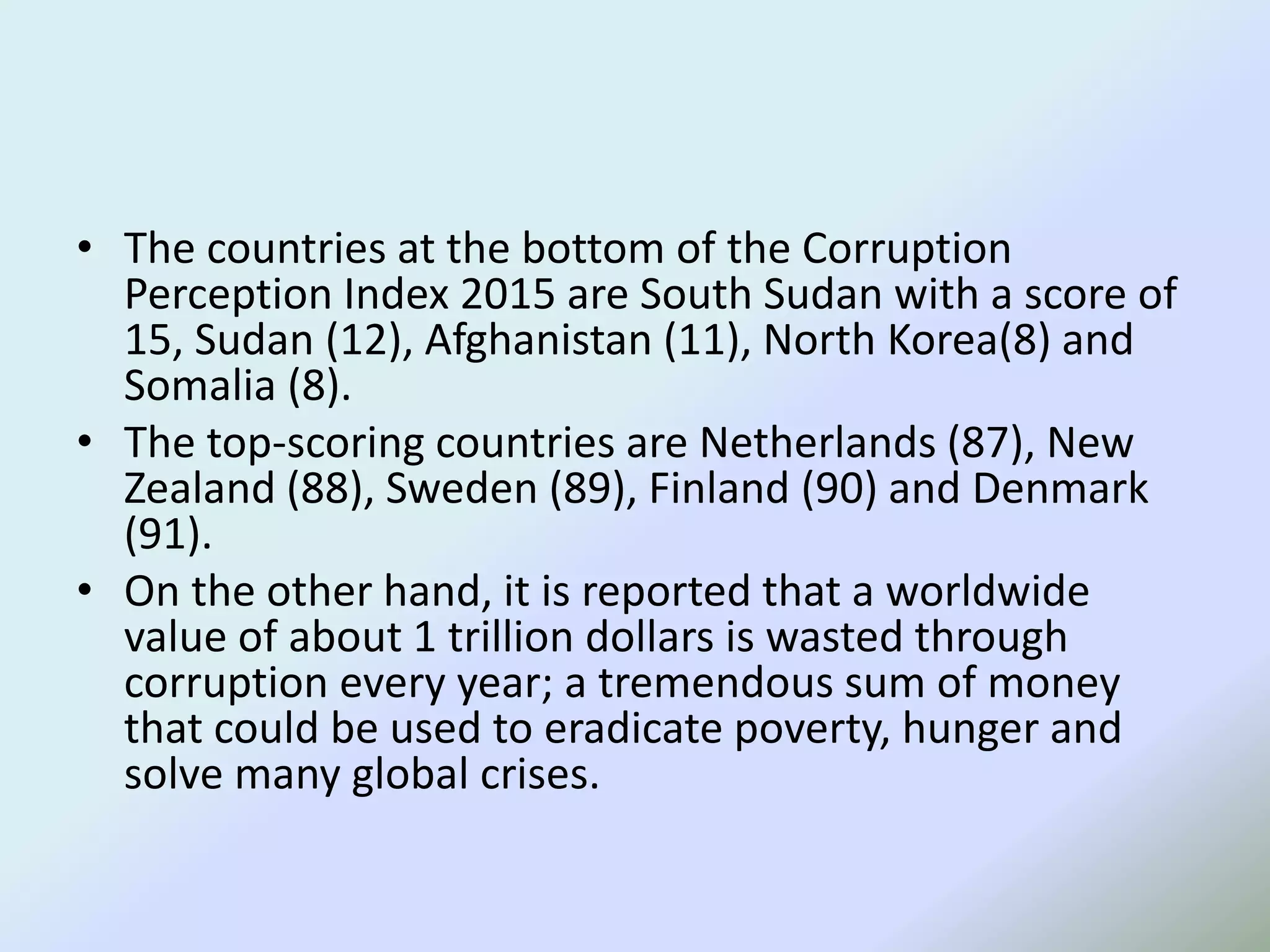 CORRUPTION PERCEPTION INDEX | PPTX