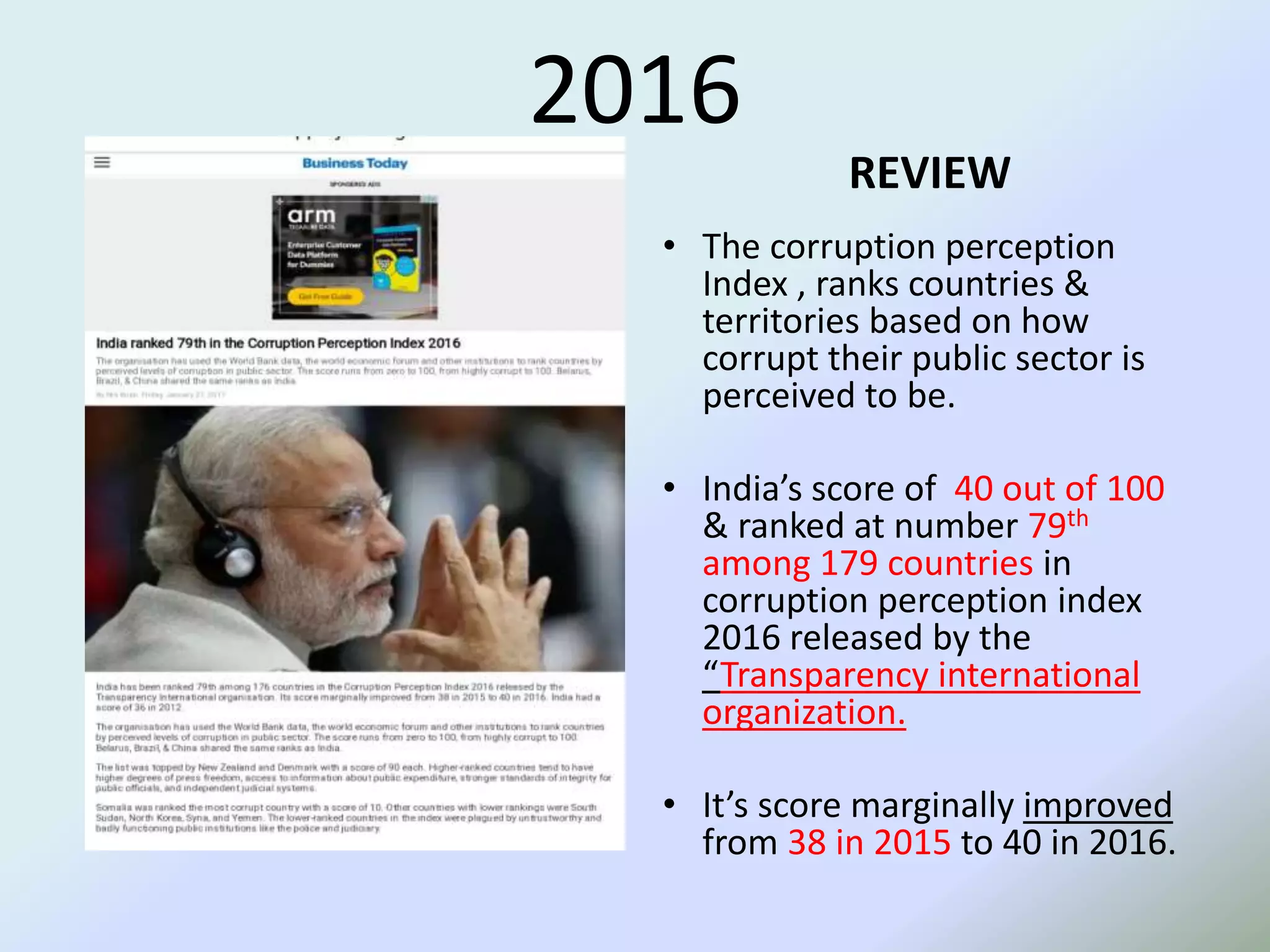 CORRUPTION PERCEPTION INDEX | PPTX