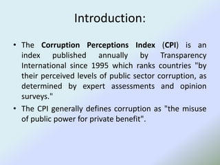 CORRUPTION PERCEPTION INDEX | PPTX