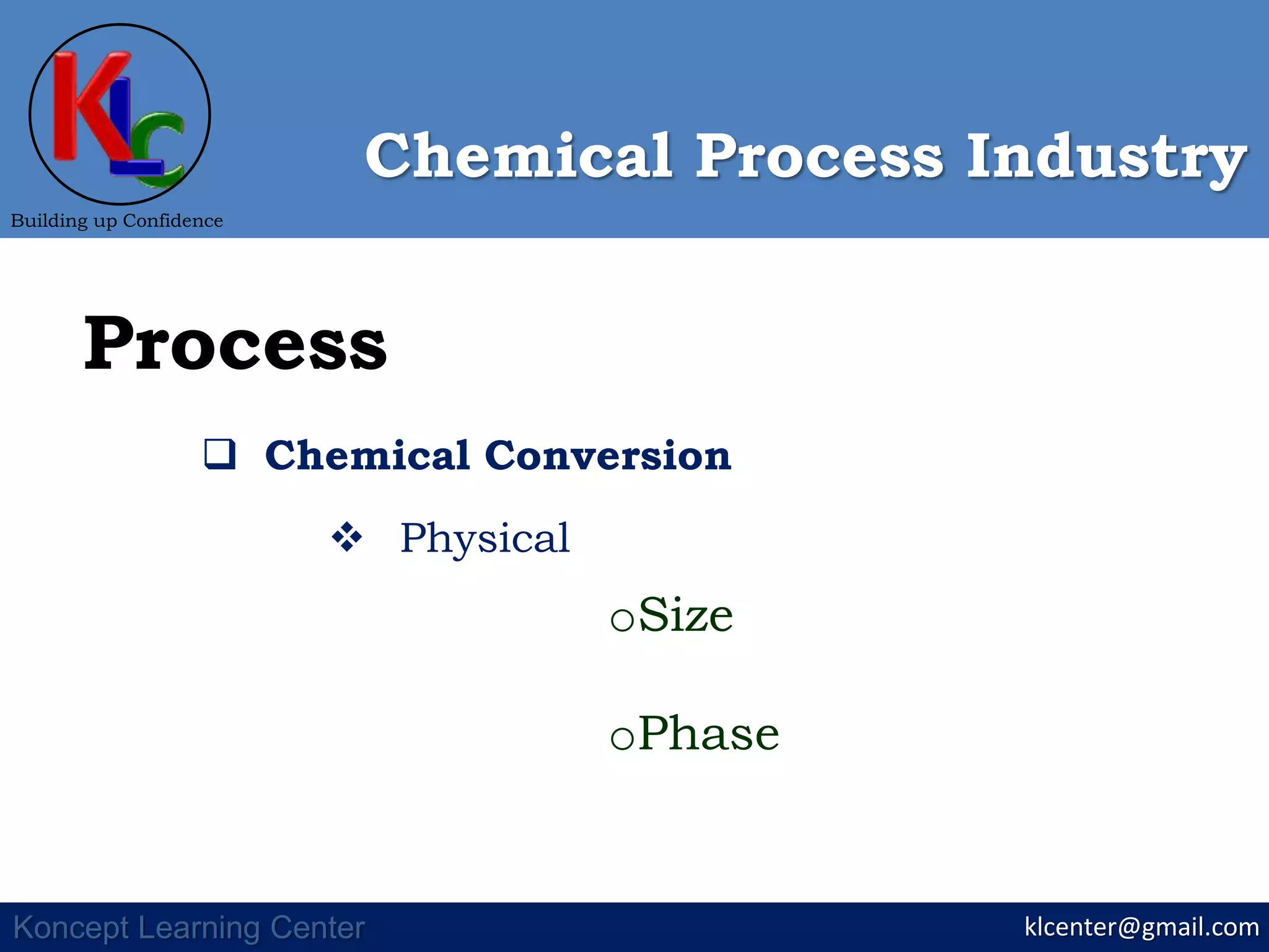 Chemical Process Industry - Overview | PPSX