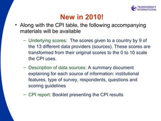 Corruption Perception Index 2010 | PPT