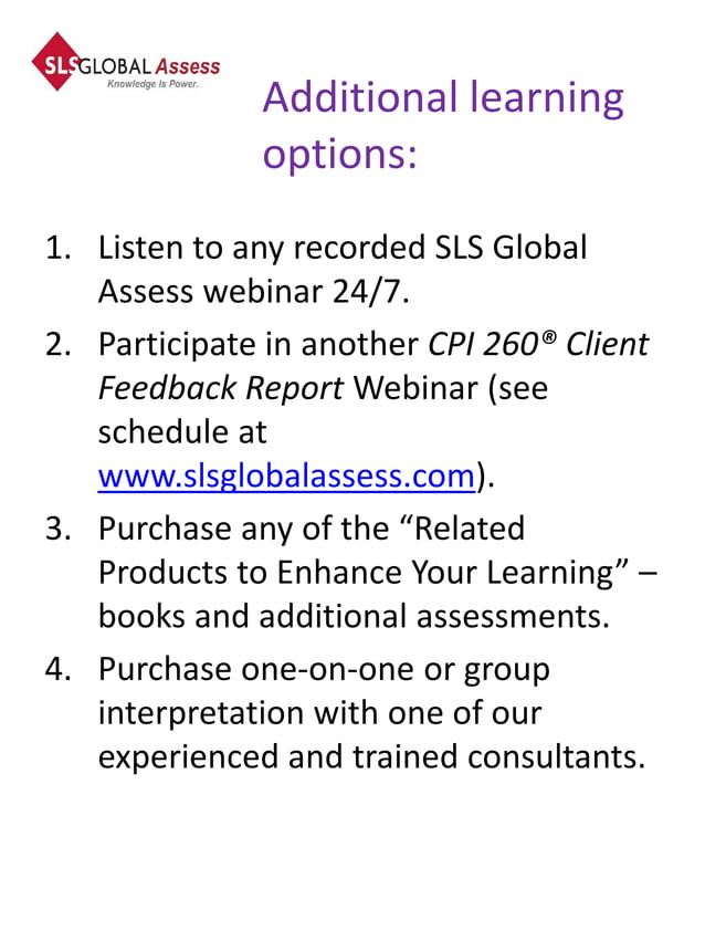 CPI 260 Client Feedback Report | PDF