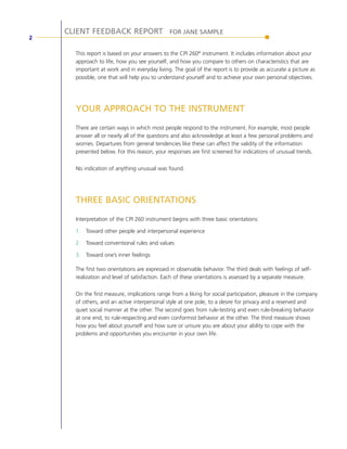 CPI 260 Client Feedback Report | PDF