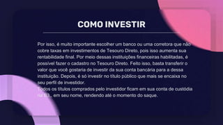 Slide sobre tesouro direto | PPTX