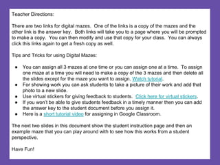 Cópia de Digital Maze Teacher Instructions.pptx