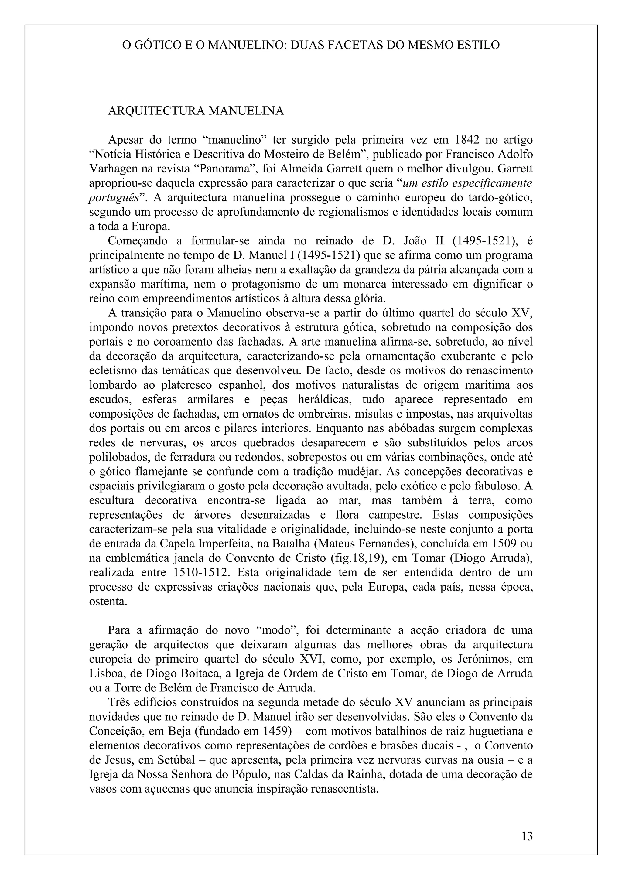 O gótico português e a sua vertente manuelina | DOC