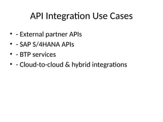 CPI_API_Integrations in SAP BTP COCKPIT overview | PPTX