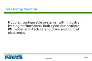 Comprehensive Power Introduction Q2 2012 - PM Motors/Generators, drives ...