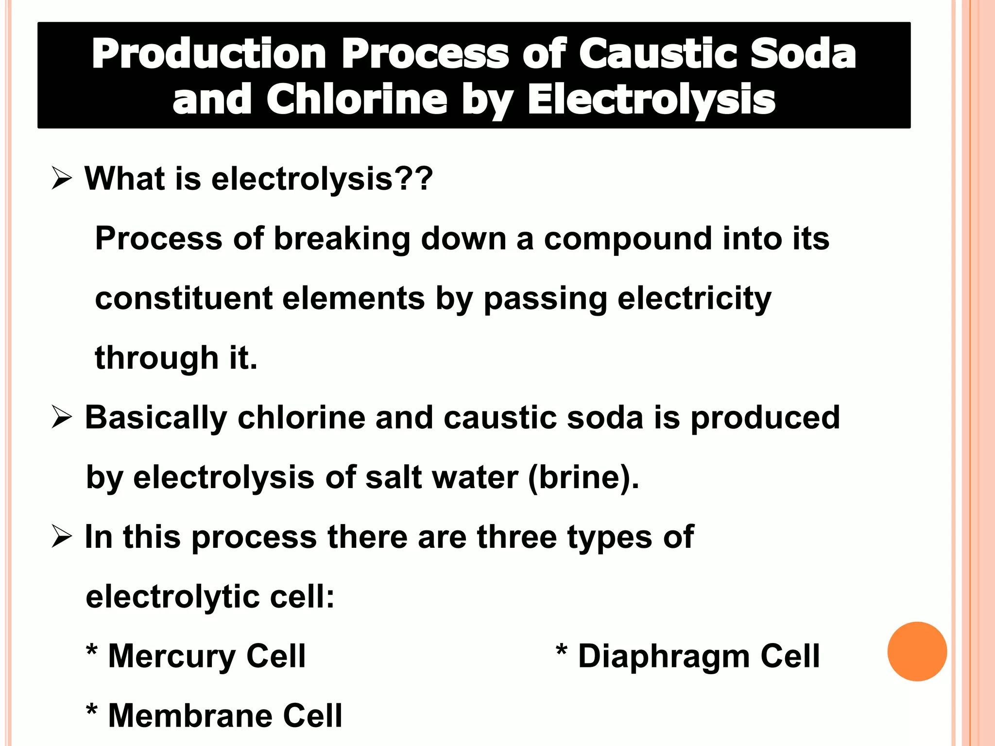 Chemical Process Industry (Production of Caustic Soda & Chlorine) | PPTX