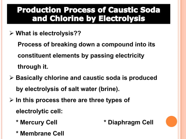 Chemical Process Industry (Production of Caustic Soda & Chlorine) | PPTX