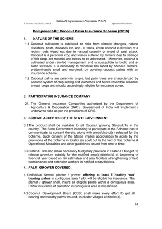 central coconut palm insurance scheme iii | PDF