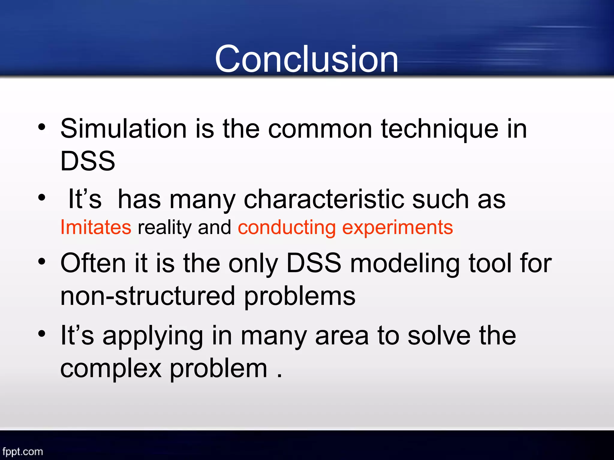 simulation modeling in DSS | PPT