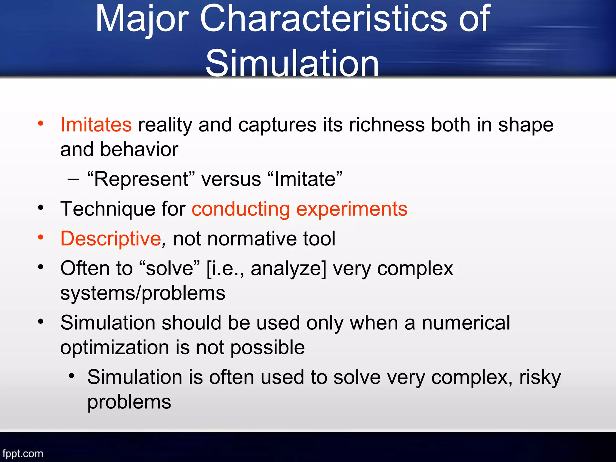 simulation modeling in DSS | PPT