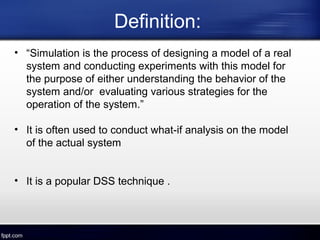 simulation modeling in DSS | PPT